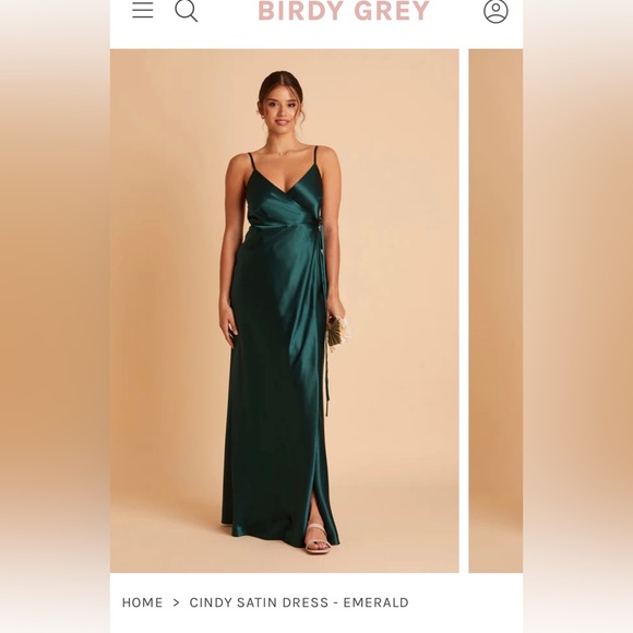 Birdy Grey | Dresses | Emerald Green Bridesmaid Satin Dress | Poshmark